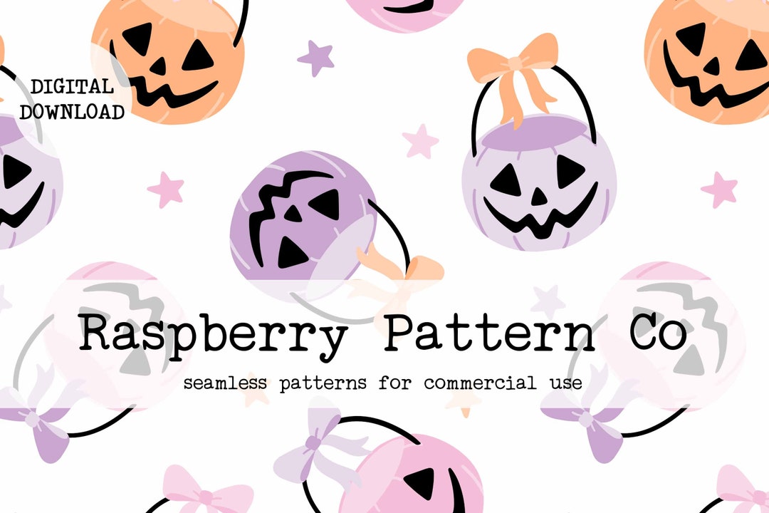 Halloween Pails Seamless, Coquette Halloween Seamless, Jack O Lantern ...