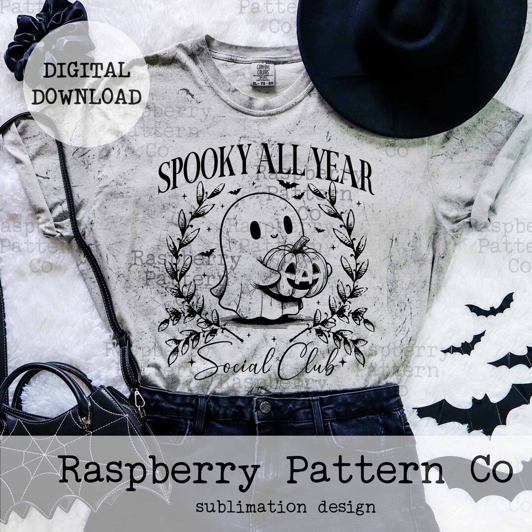 Spooky All Year Social Club PNG, Retro Halloween PNG, Trending PNG ...