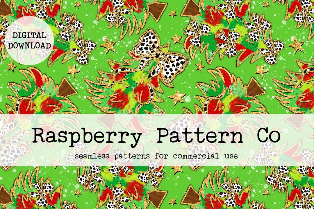 Coquette Glitter Christmas Tree Seamless Pattern, Brushstroke Christmas ...