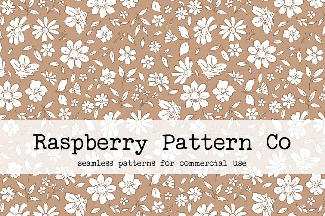 Cottage Core Daisy Floral Latte Seamless Pattern Boho Neutral for ...
