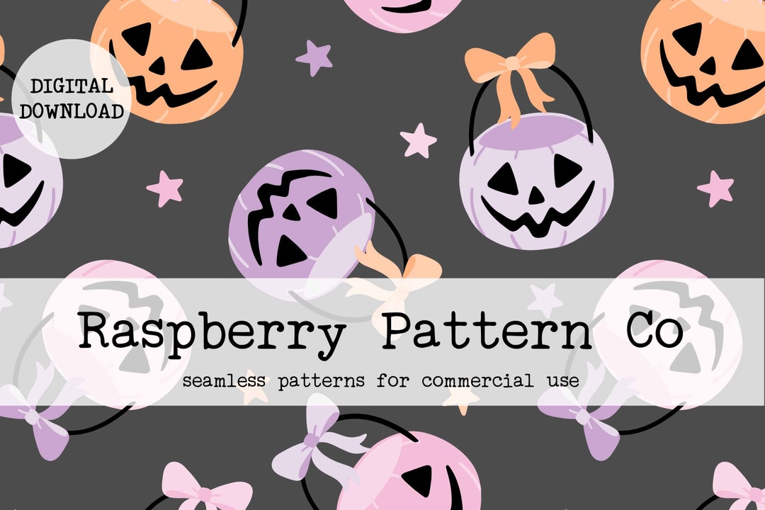 Halloween Pails Seamless, Coquette Halloween Seamless, Jack O Lantern ...