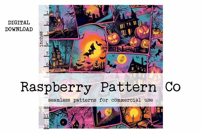 Retro Scary Halloween Patchwork Seamless, Halloween Collage Seamless ...