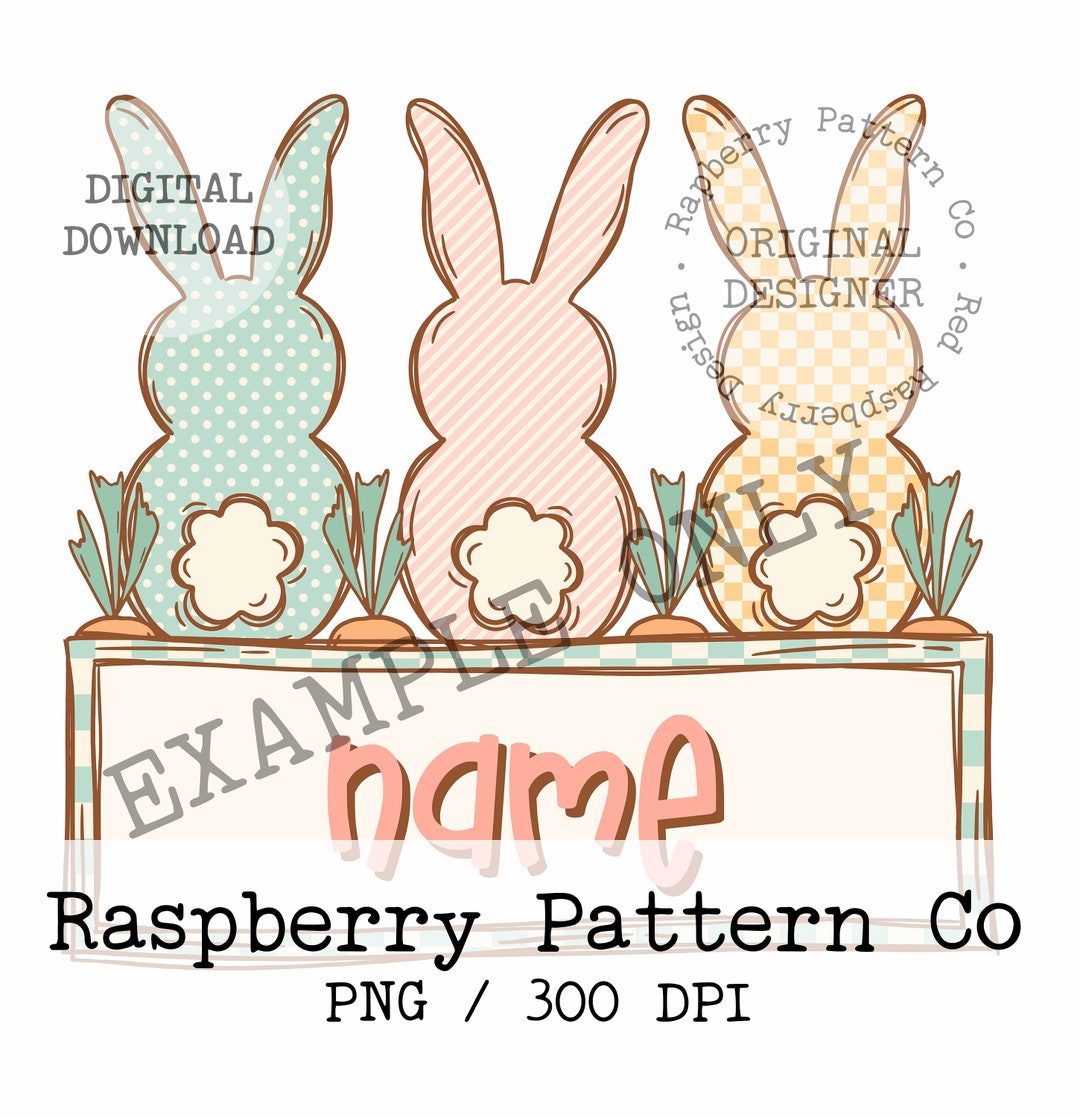 Easter Name Plate PNG for Sublimation, Custom Easter PNG, Easter Bunny ...