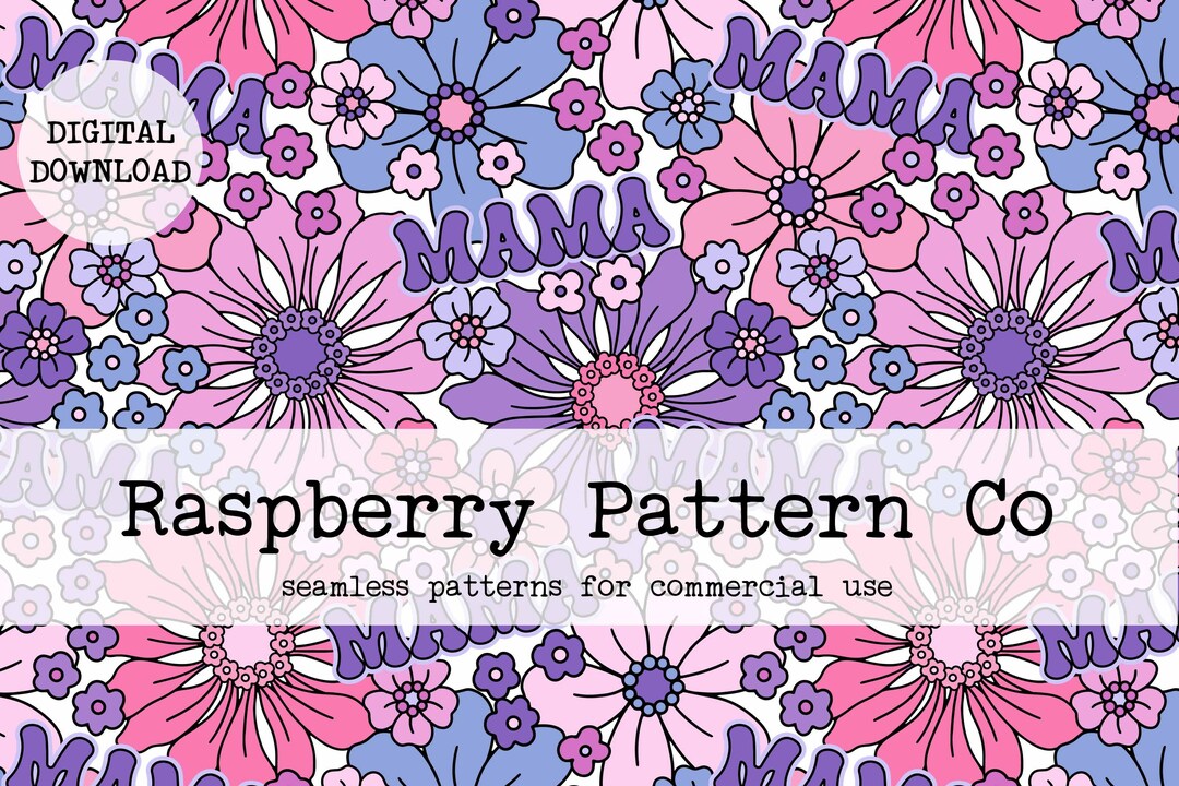 Mama Retro Floral Daisy Seamless Pattern, Floral Mama Seamless File ...