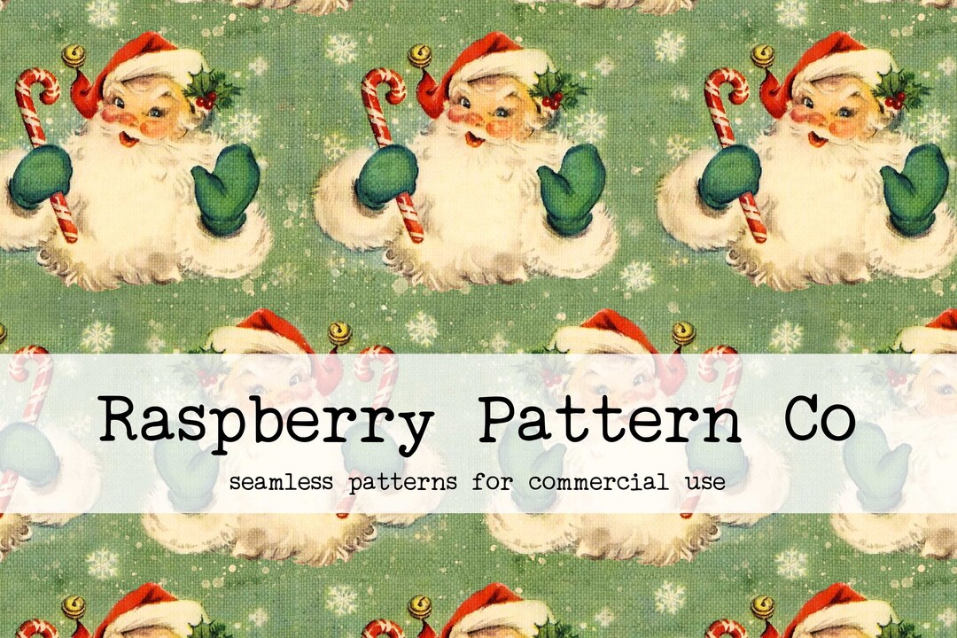 Retro Santa Seamless Pattern for Commercial Use, Christmas Seamless ...