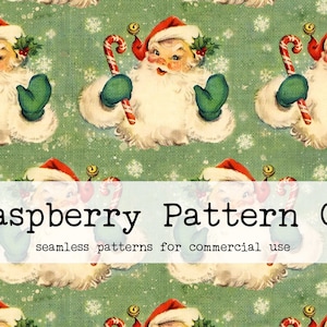 Retro Santa Seamless Pattern for Commercial Use, Christmas Seamless ...