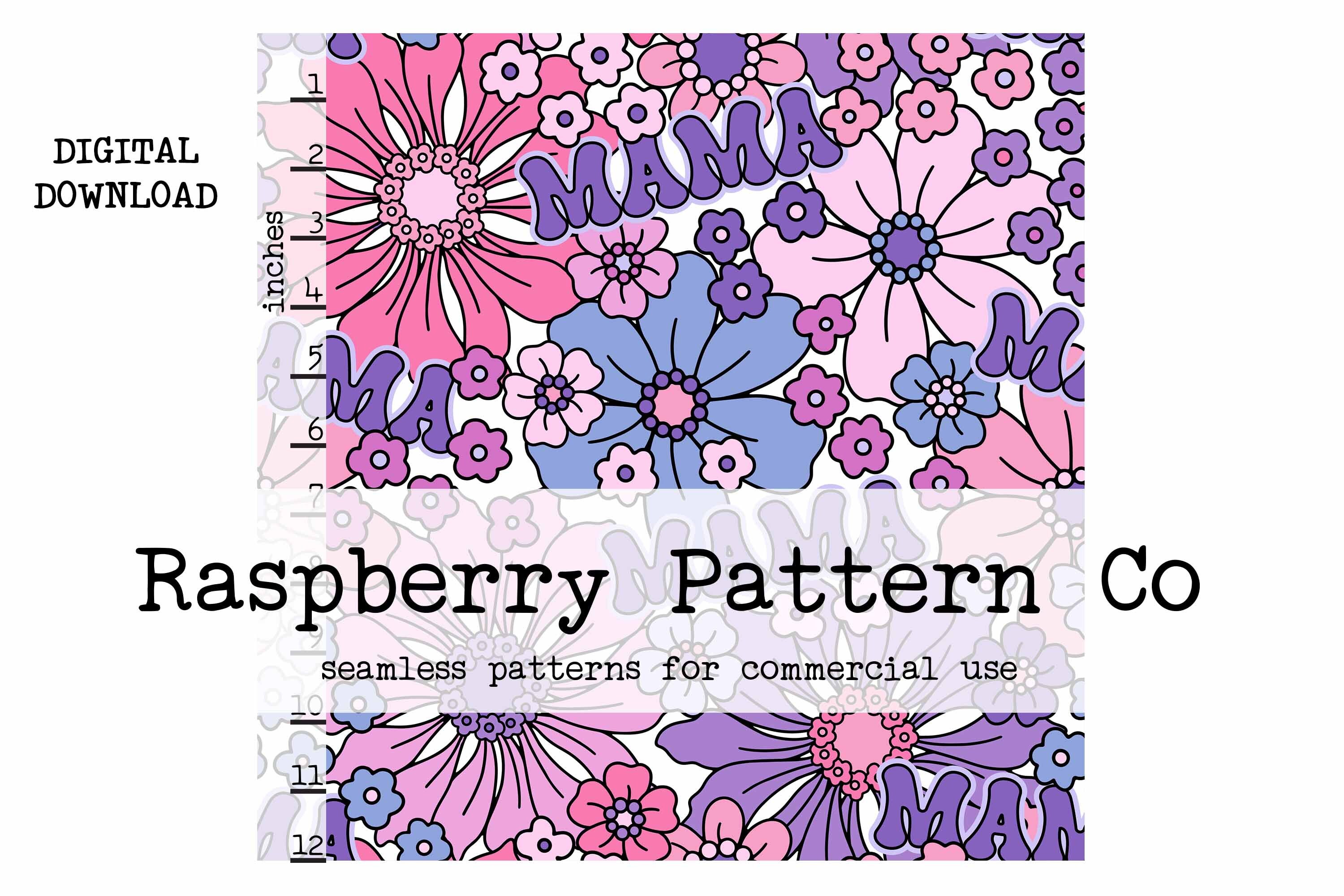 Mama Retro Floral Daisy Seamless Pattern Floral Mama Seamless - Etsy