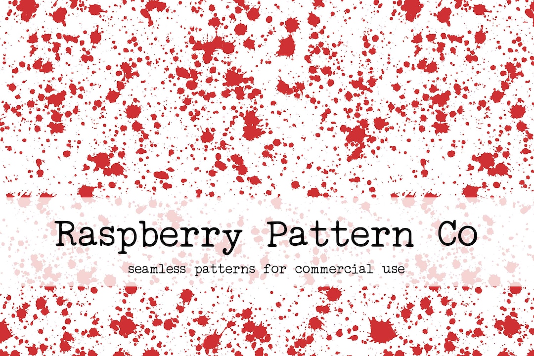 Halloween Blood Splatter Seamless Pattern for Commercial Use, Red ...