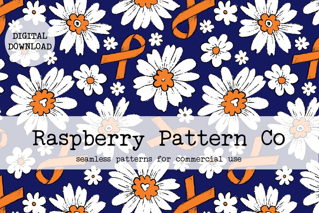 MND Awareness Ribbon Floral Seamless Pattern, Motor Neurone Disease ...