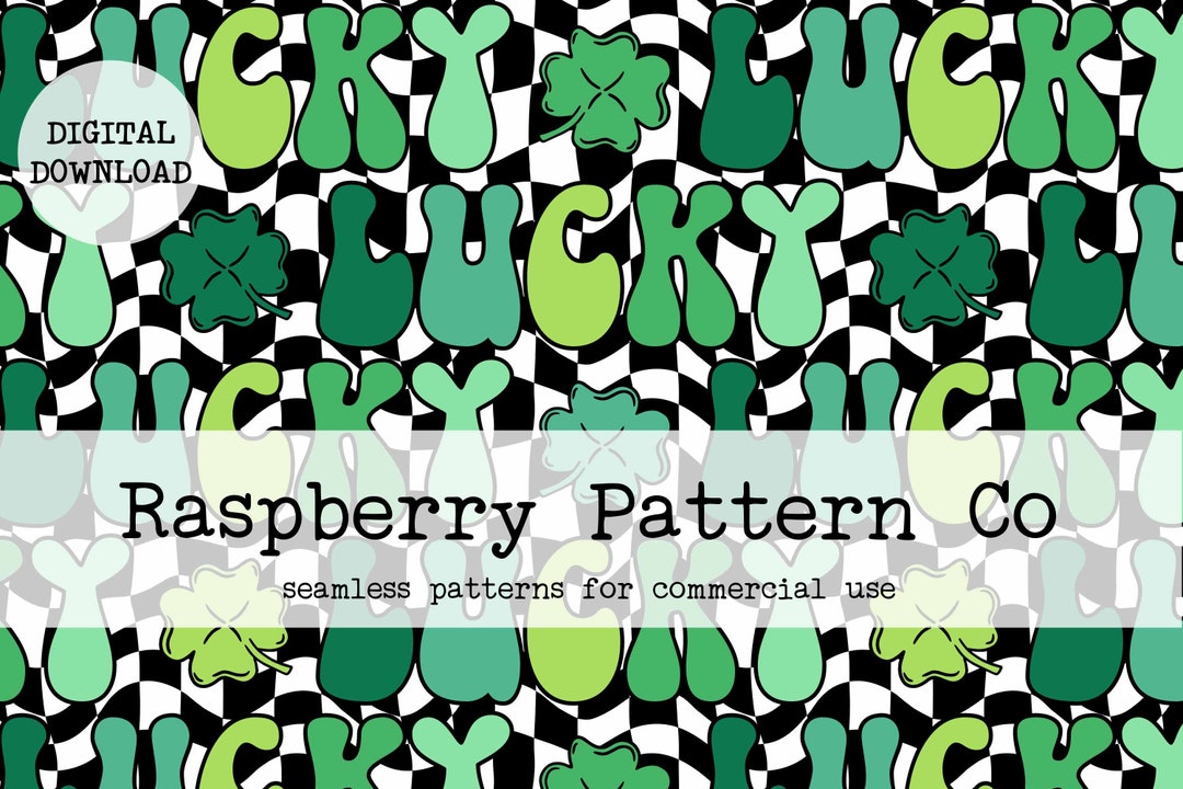 St Patrick's Day Lucky Checker Seamless Pattern, Lucky Shamrock ...