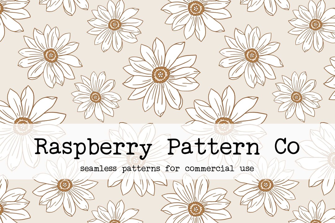 Boho Vintage Cottage Core Neutral Daisy Floral Seamless Pattern Boho ...