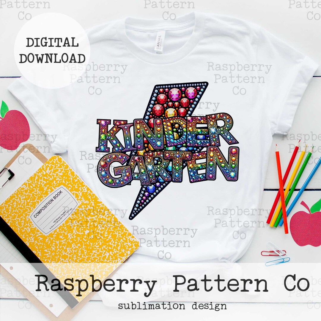 Rhinestone Kindergarten PNG, Back to School Tshirt, Bruh We Back ...