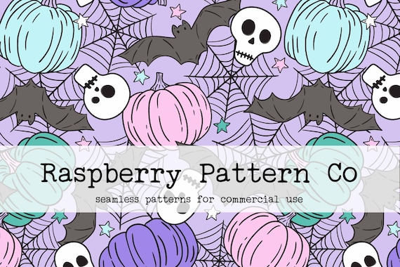 Spooky Cute Halloween Seamless Pattern File Pastel Halloween - Etsy