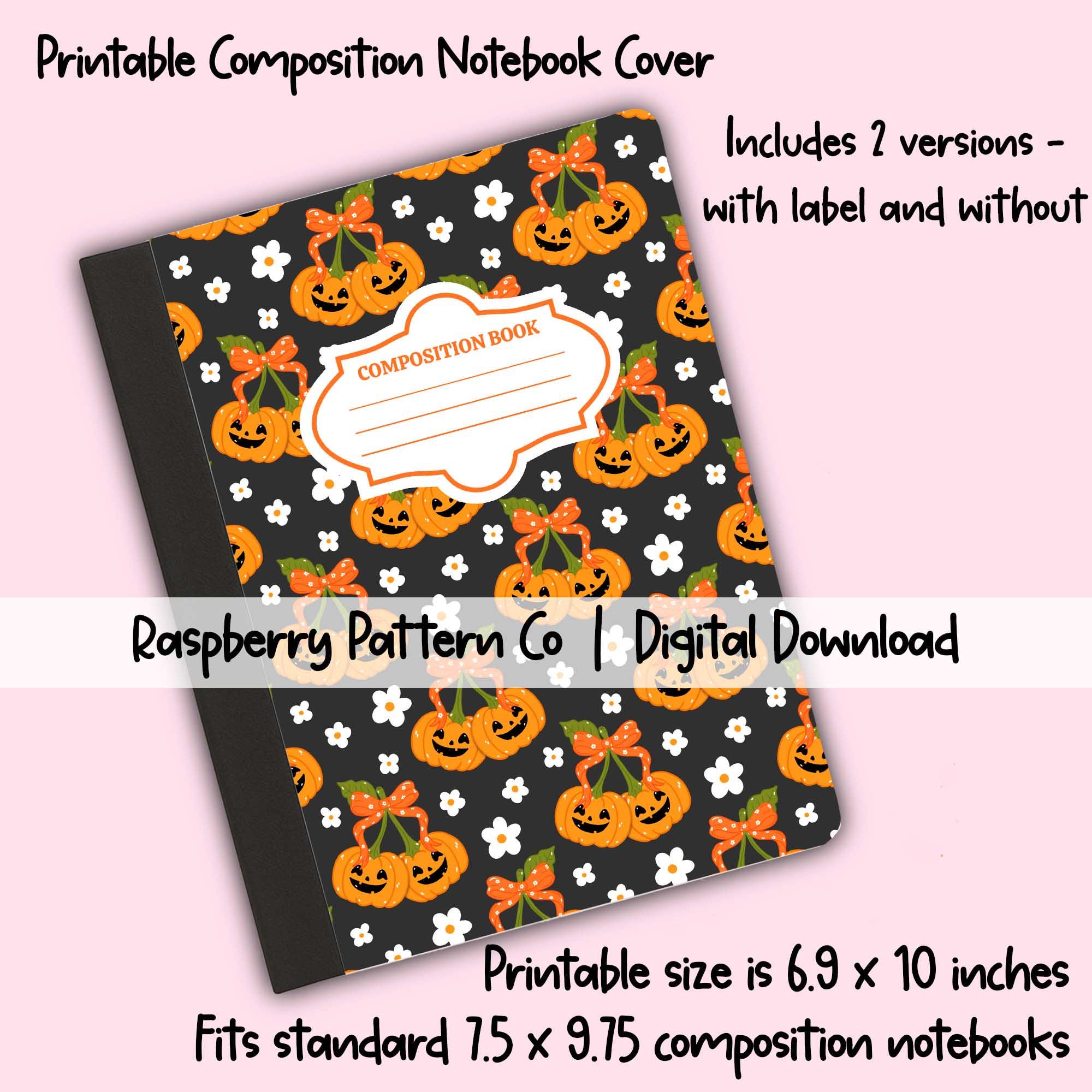 Printable Composition Notebook Cover PNG, Coquette Ghost Composition ...