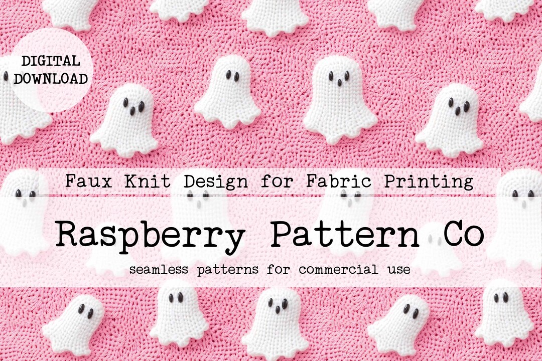 Knit Ghost Seamless File, Cute Halloween Ghost Seamless, Pink Halloween ...