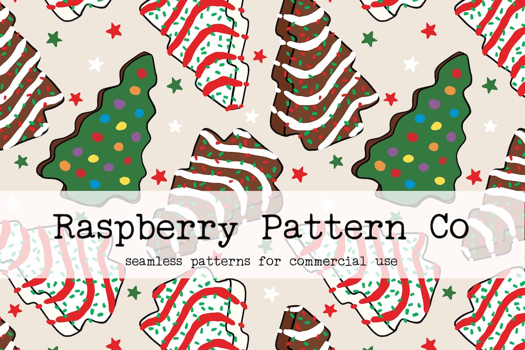 Christmas Tree Cakes Seamless Pattern File, Christmas Cakes Seamless ...