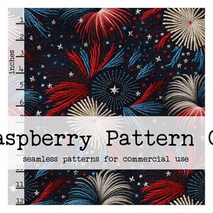 Embroidery Seamless File, Patriotic Fireworks Embroidery Seamless, Red ...