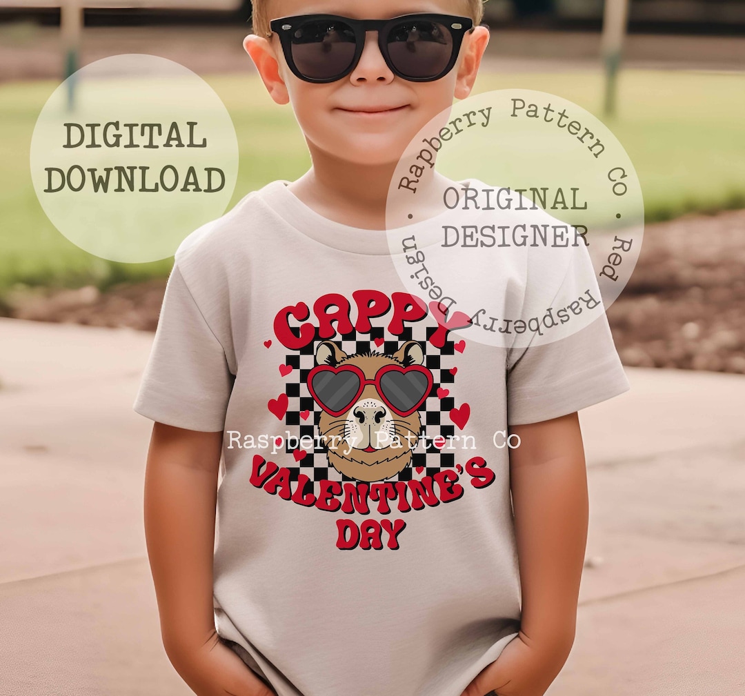 Cappy Valentine's Day PNG Sublimation, Valentine's Day PNG, Capybara ...