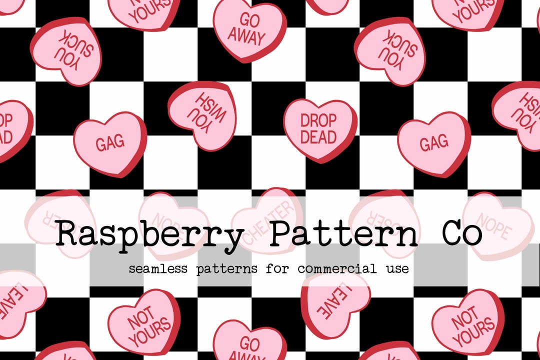 Conversation Hearts Anti Valentine Seamless Pattern File, Valentine ...