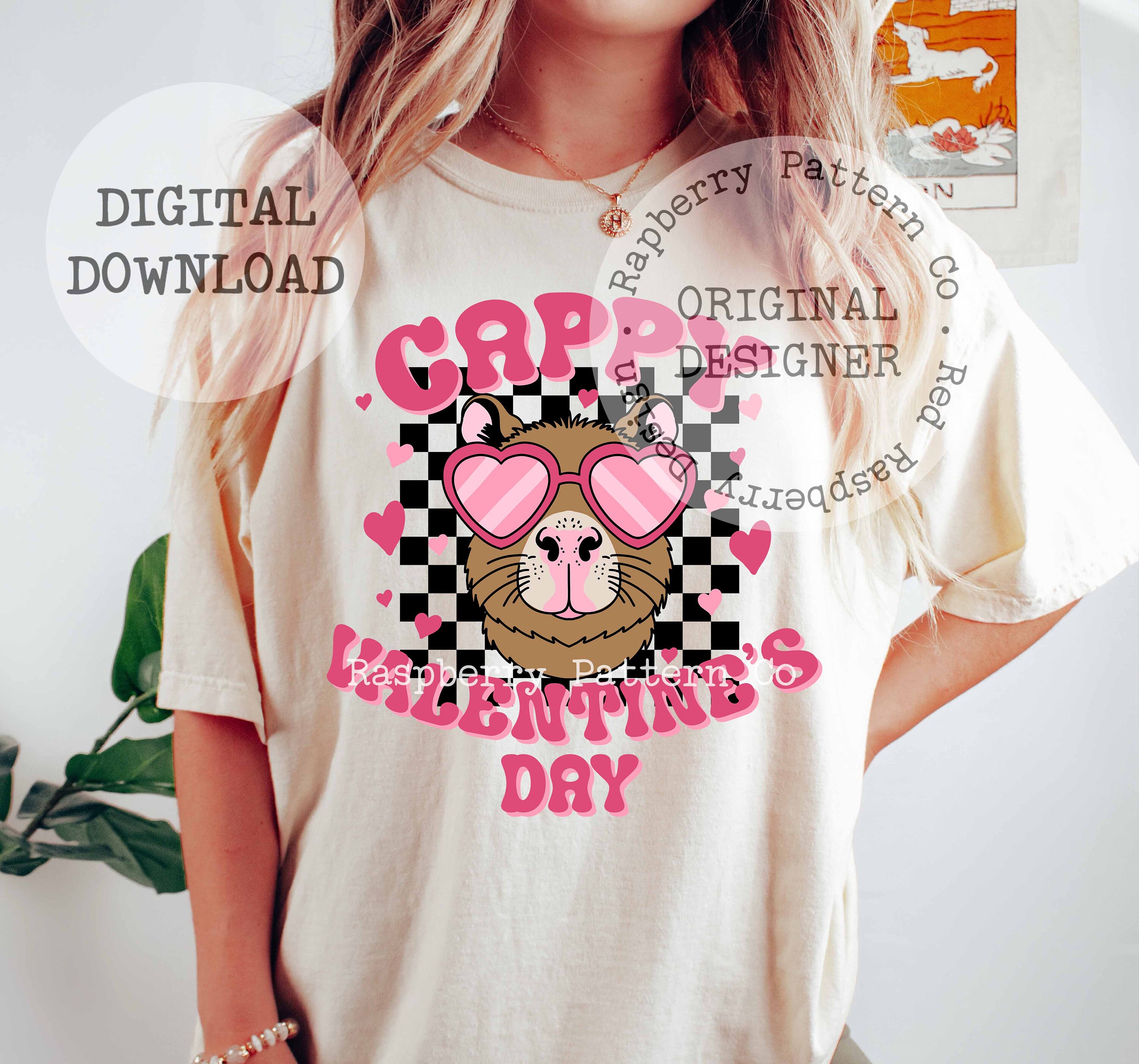 Cappy Valentine's Day PNG Sublimation, Valentine's Day PNG, Capybara ...