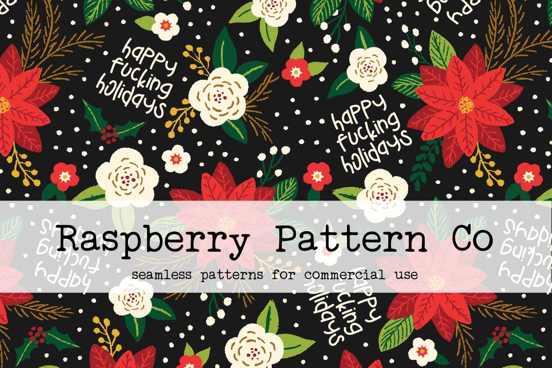 Adult Rude Christmas Floral Seamless Pattern for Commercial Use ...