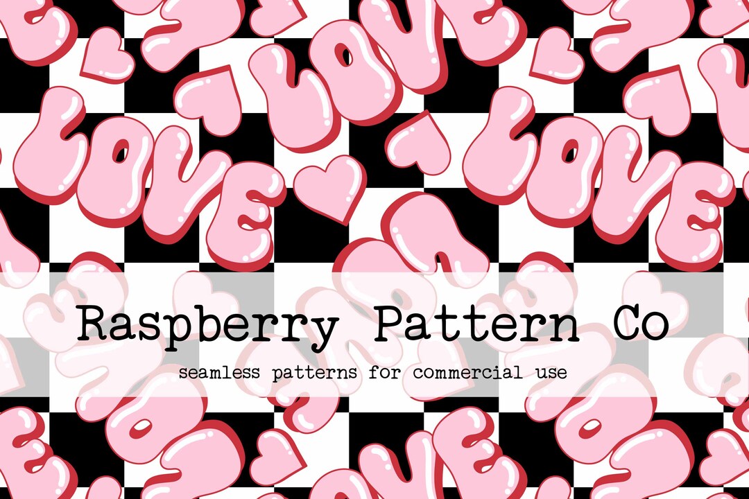 Love Letters Typography Seamless Pattern File, Valentine Heart Seamless ...