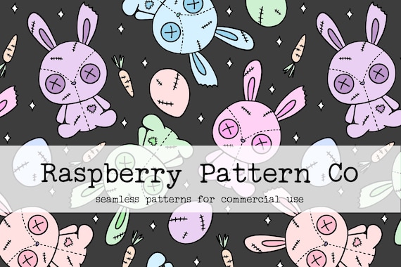 Zombie Bunny Creepy Spooky Easter Pastel Seamless Pattern for - Etsy