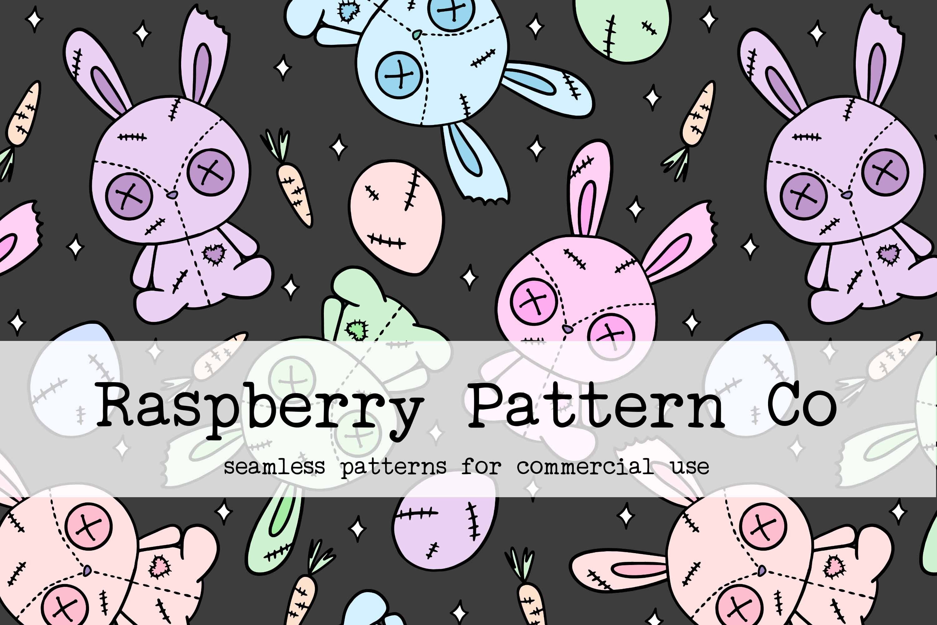 Zombie Bunny Creepy Spooky Easter Pastel Seamless Pattern for - Etsy