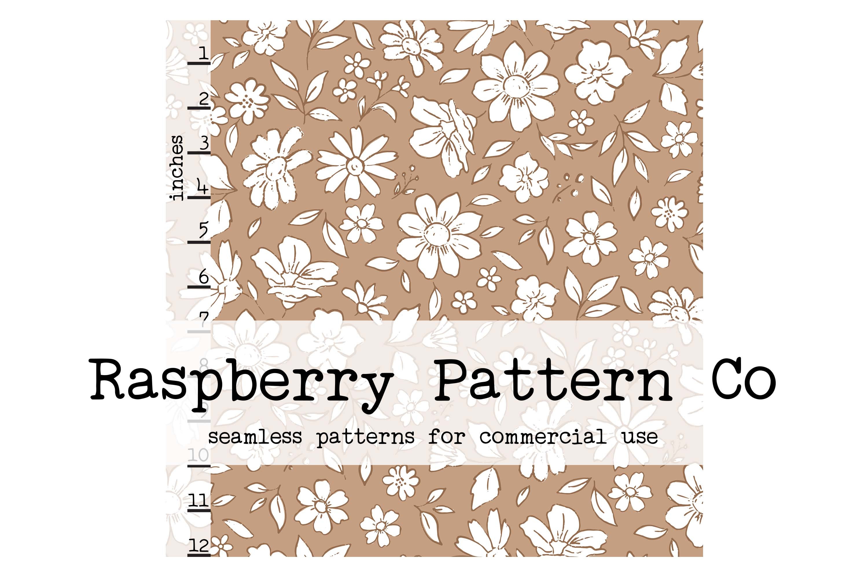 Cottage Core Daisy Floral Latte Seamless Pattern Boho Neutral | Etsy