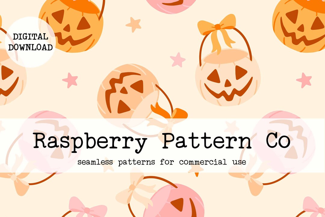 Halloween Pails Seamless, Coquette Halloween Seamless, Jack O Lantern ...