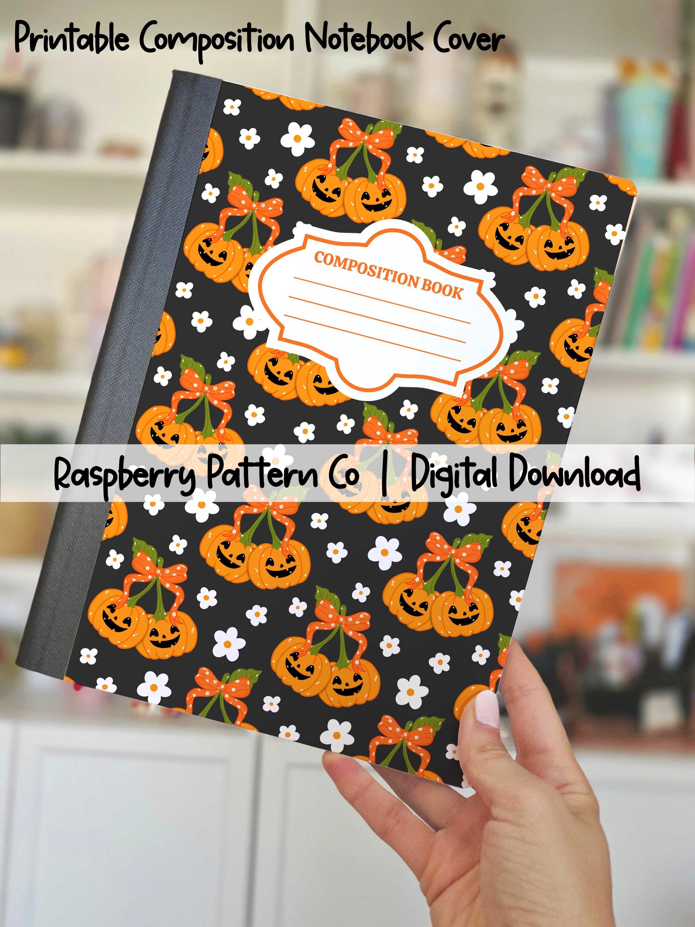 Printable Composition Notebook Cover PNG, Coquette Ghost Composition ...