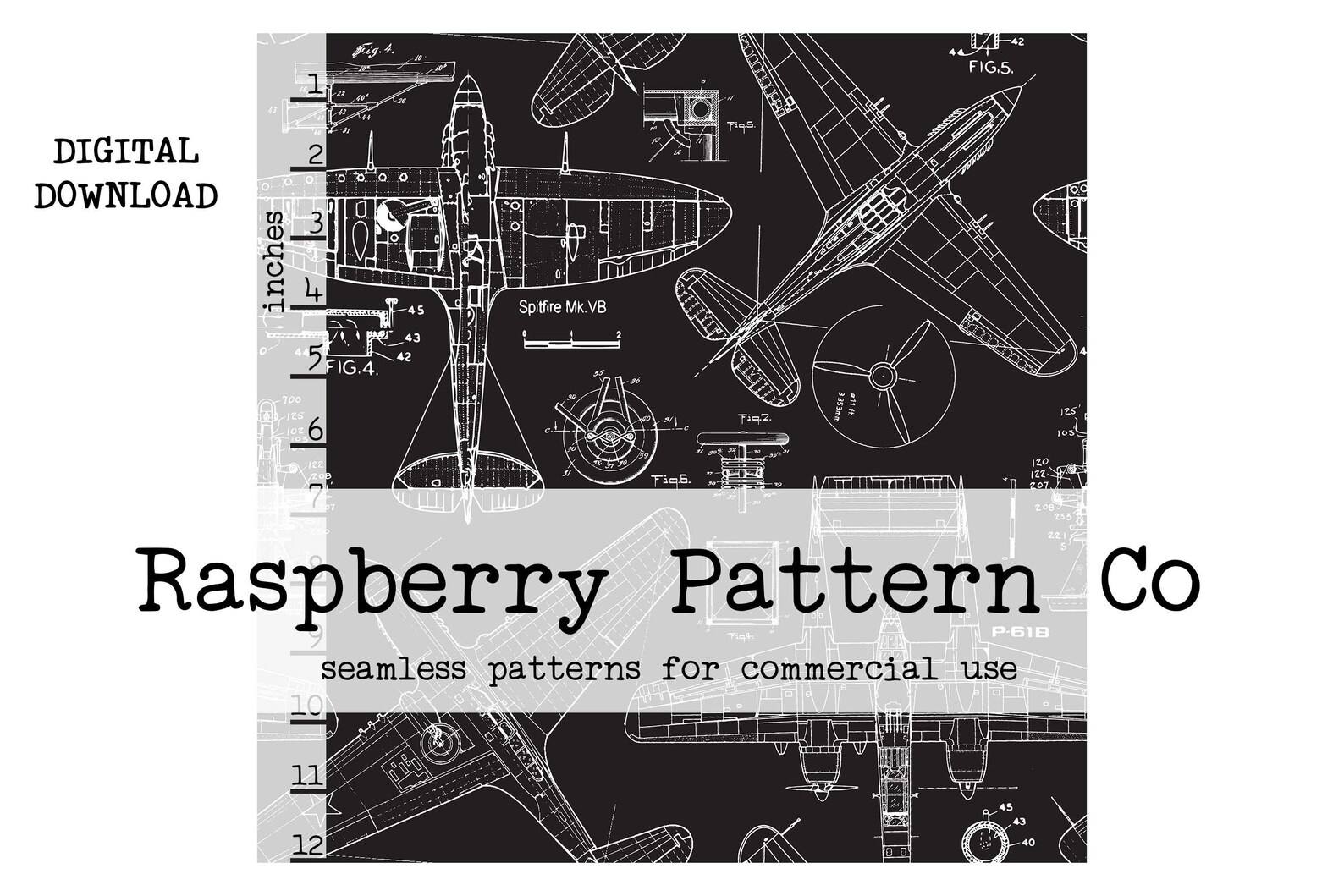 Airplane Seamless Pattern, Plane Seamless Pattern, Plane Blueprint ...