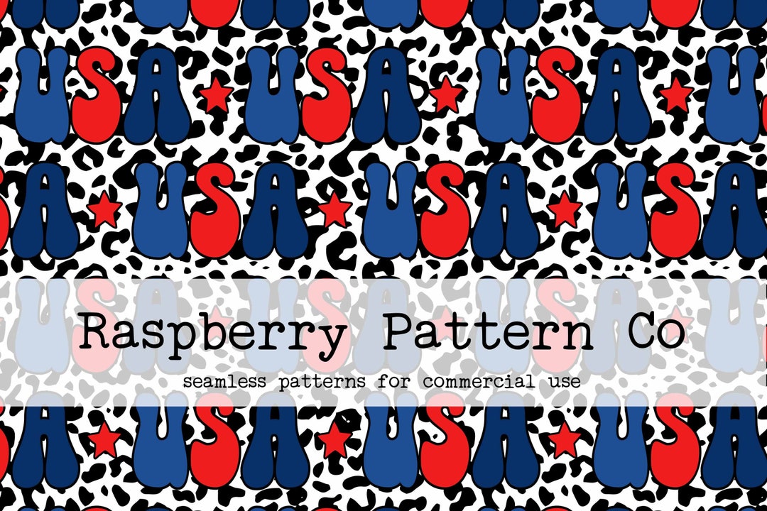 Groovy Fourth of July Retro Leopard Seamless File for Commercial Use ...