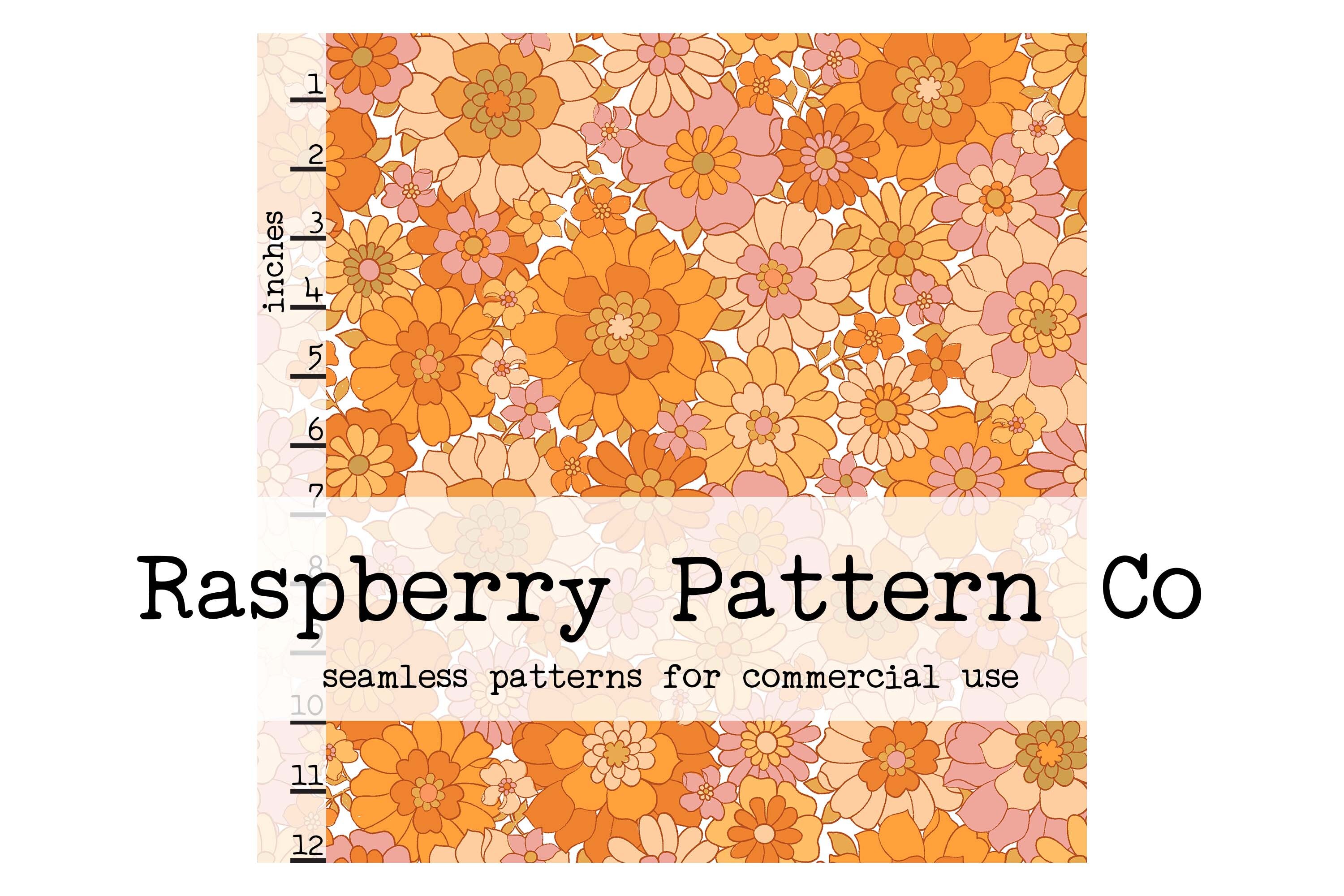 Vintage Retro Floral Flower Power 70s Seamless Pattern Boho | Etsy