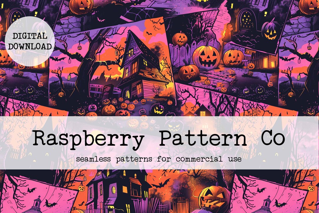 Retro Scary Halloween Patchwork Seamless, Halloween Collage Seamless ...