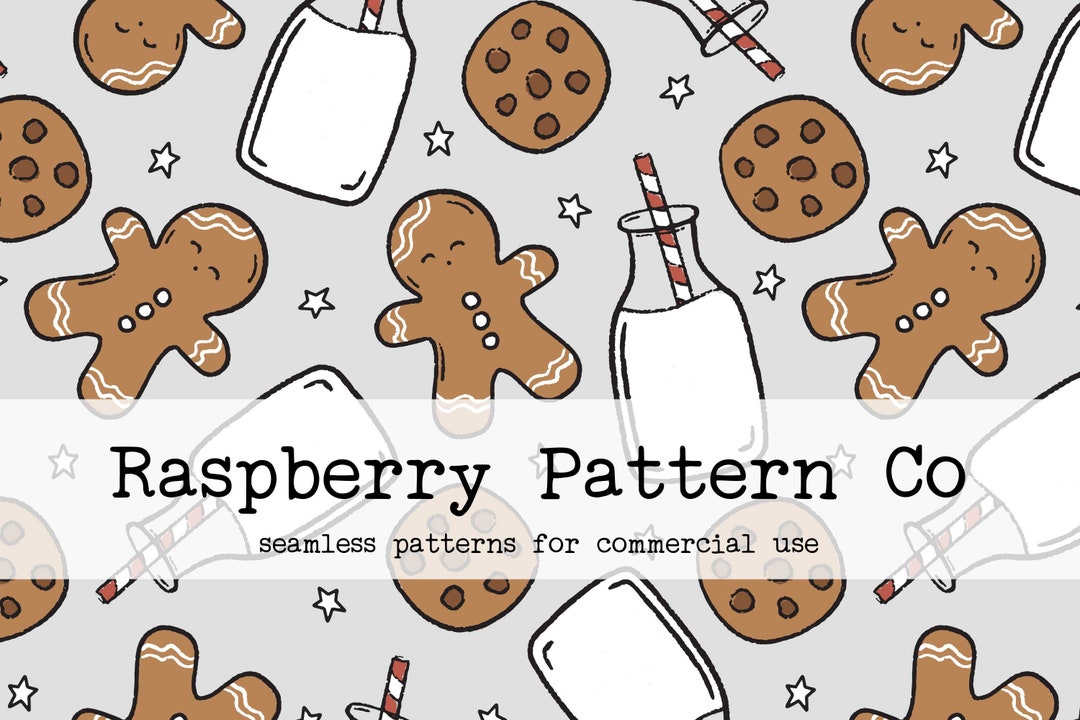 Milk and Cookies Gender Neutral Seamless Pattern for Commercial Use ...