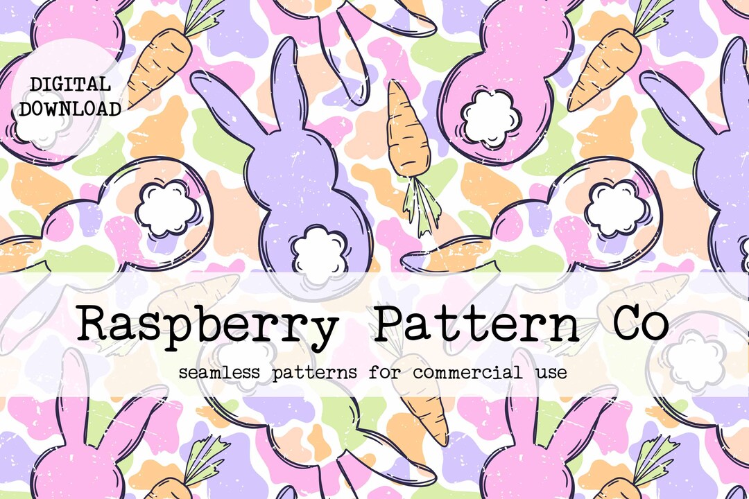 Camo Easter Bunny Seamless File | Retro Spring Pastel Easter | Hunting ...