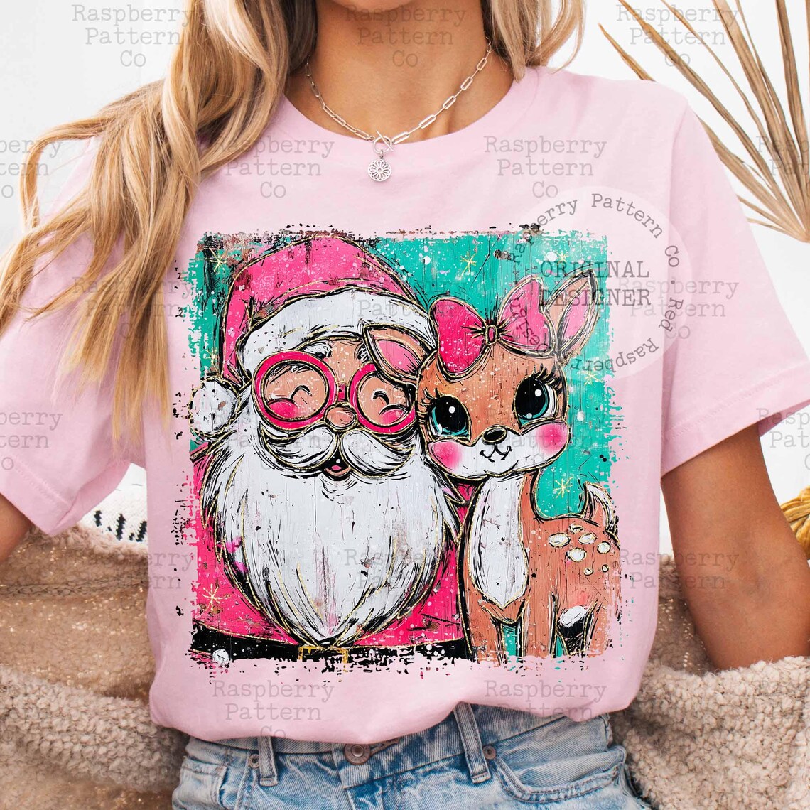 Preppy Santa Claus Png, Glitter Santa Claus, Preppy Cute Reindeer PNG ...