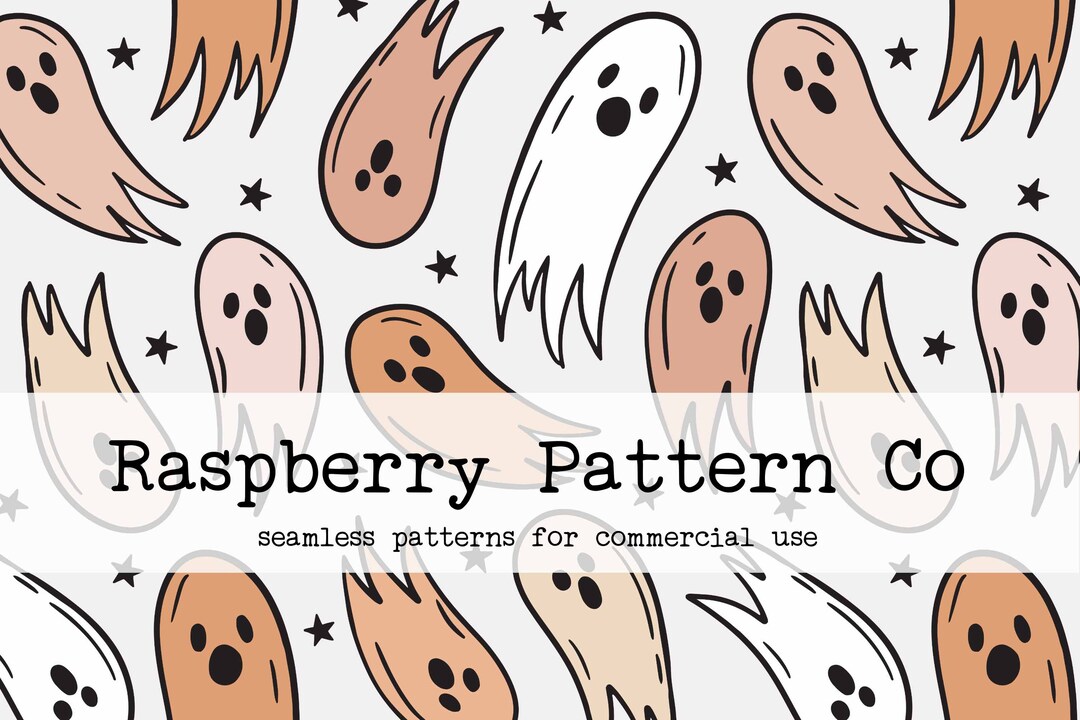 Halloween Ghost Seamless File, Too Cute to Spook Halloween Retro Boho ...