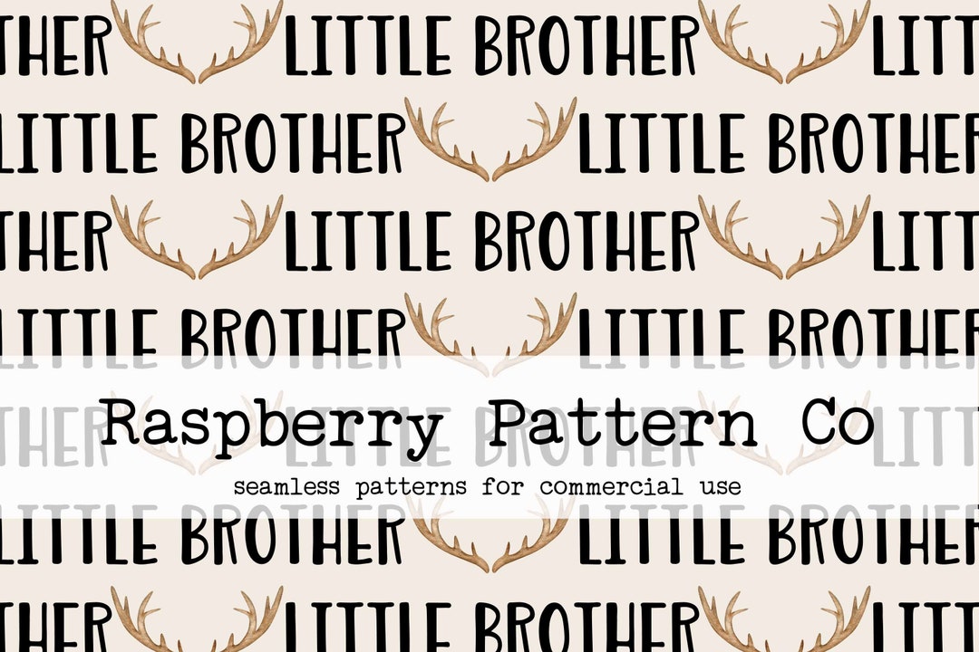 Little Brother Antlers Boho Neutralseamless Pattern File for Commercial ...
