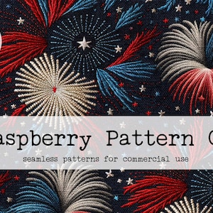 Embroidery Seamless File, Patriotic Fireworks Embroidery Seamless, Red ...