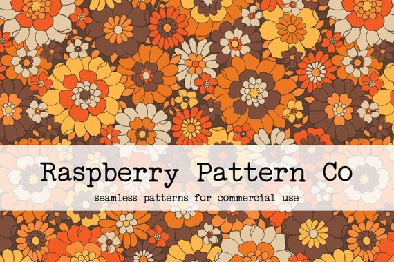 Vintage Retro Floral Flower Power 70s Seamless Pattern Boho | Etsy