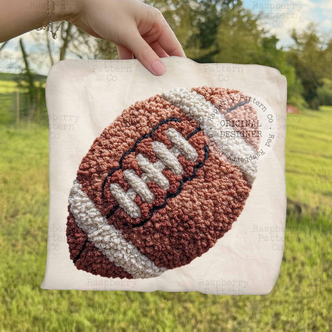 Latch Hook Yarn Faux Embroidery Football Design | Touchdown Png | Viral ...