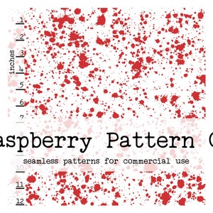 Halloween Blood Splatter Seamless Pattern for Commercial Use, Red ...