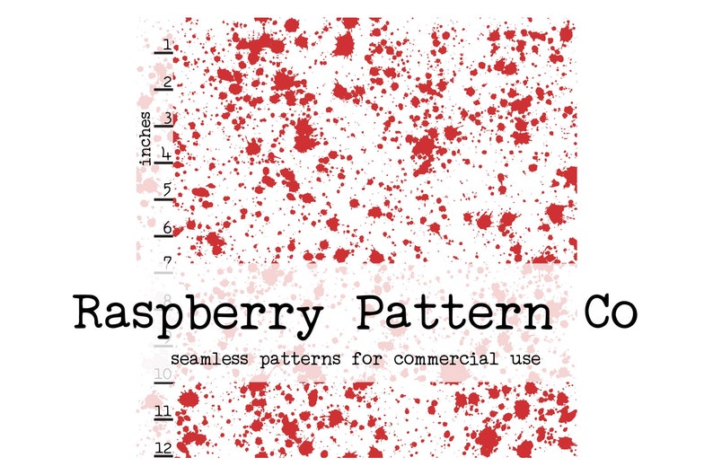 Halloween Blood Splatter Seamless Pattern for Commercial Use, Red ...