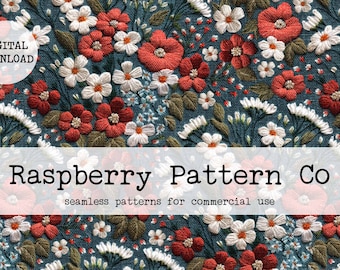 Premium Embroidery Seamless Pattern Butterfly Garden on White - Etsy