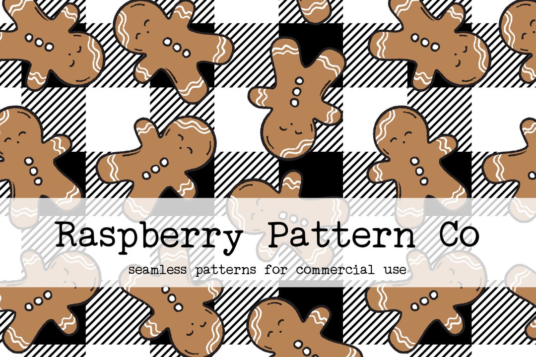 Gingerbread Men Buffalo Plaid Boho Neutral Boho Seamless Pattern for ...