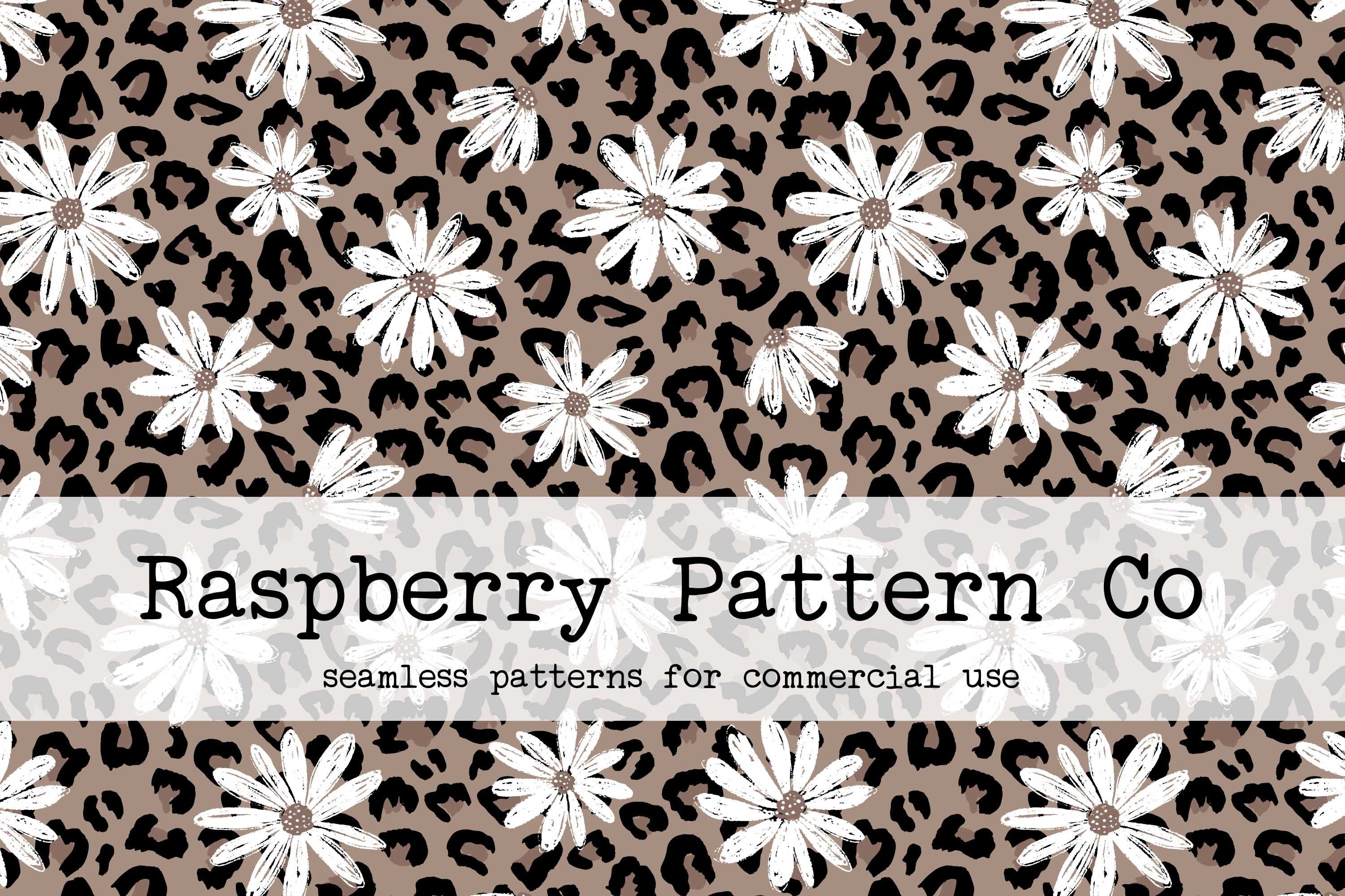 Boho Leopard Daisy Floral Neutral Seamless Pattern for | Etsy