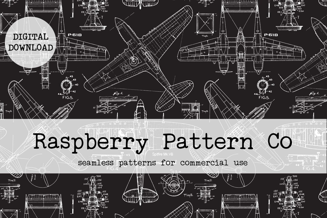 Airplane Seamless Pattern, Plane Seamless Pattern, Plane Blueprint ...