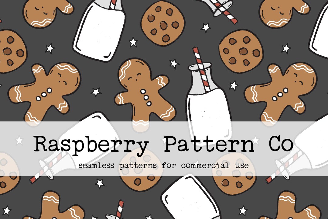 Milk and Cookies Gender Neutral Seamless Pattern for Commercial Use ...